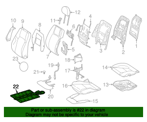 212-870-30-10 - Air Bag Seat Sensor Mat 2013-2018 Mercedes-Benz ...
