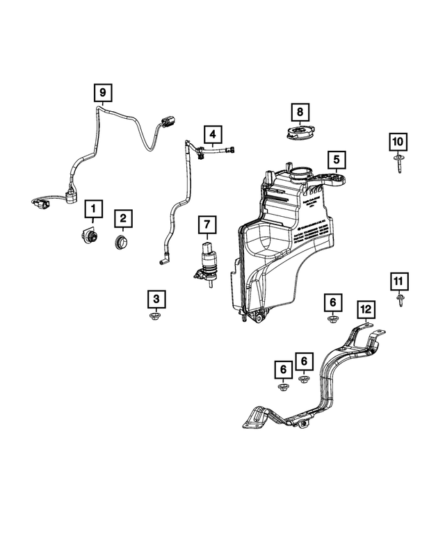 2018-2024 Jeep Windshield Washer Reservoir 68384283AB | Mopar eStore