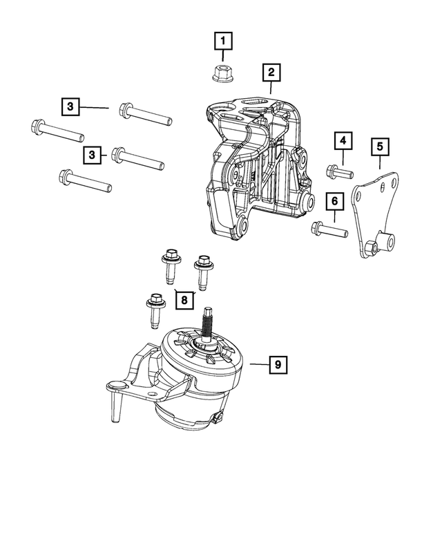MOPAR ENGINE MOUNT INSULATOR - 68412216AB - 68412216AB | Mopar Online Parts