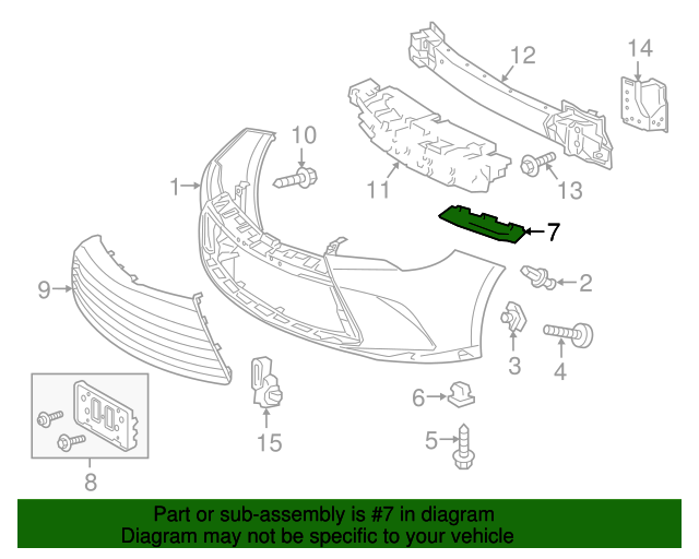 52536-06190 - Side Support 2015-2017 Toyota Camry | Ed Martin Toyota Parts