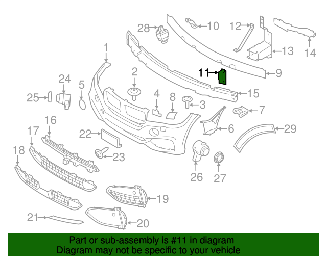 51-11-7-315-959 - Impact Bar Support 2014-2019 BMW | BMW OEM Parts