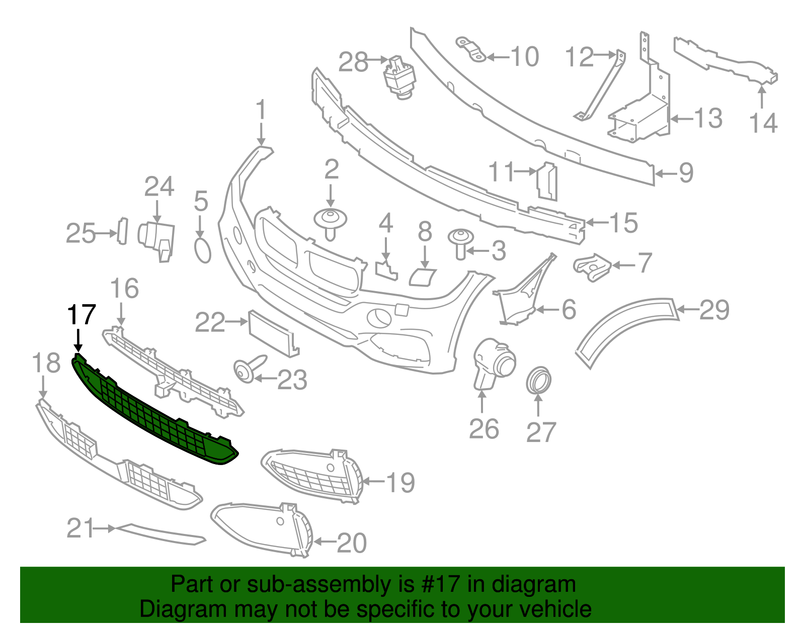 2014-2018 BMW X5 Lower Grille 51118054012 | OEM Parts Online