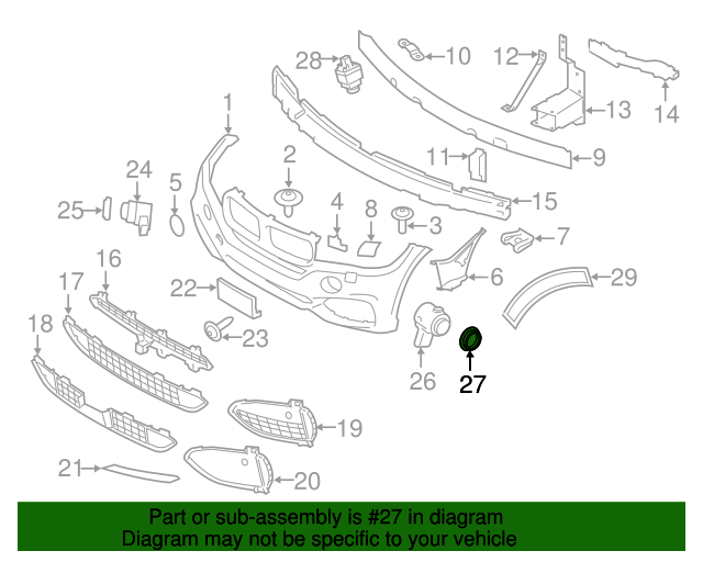 66-20-9-283-203 - Park Sensor Ring - 2011-2021 BMW | Buy BMW Parts Now