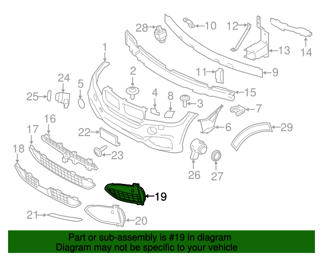 51118064633 - 2014-2018 BMW X5 Outer Grille (51-11-8-064-633) | BMW of ...