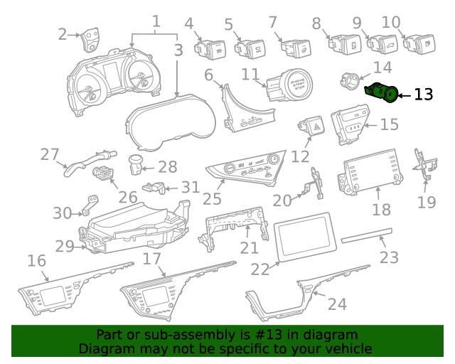 85530-52010 - 12 Volt Accessory Power Outlet 2015-2024 Toyota ...