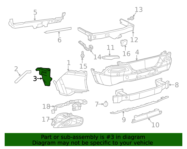 2015-2018 Jeep Cherokee Upper Cover Rear Bracket - Driver's Side (LH ...