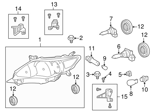 2011-2013 Toyota Corolla Lens & Housing Right 81130-12F10 | OEM Parts ...