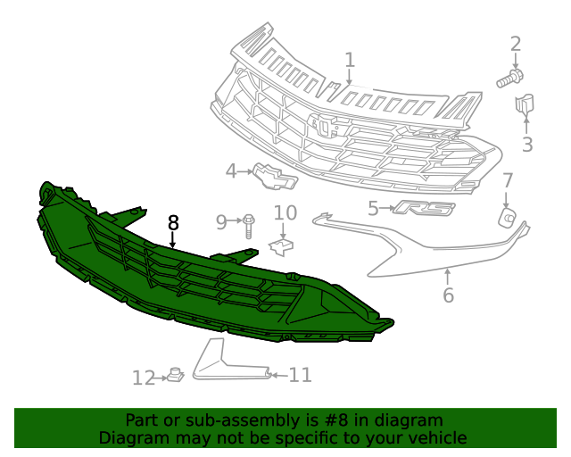 2019-2024 Chevrolet Camaro Front Lower Grille 84112290 GM ...