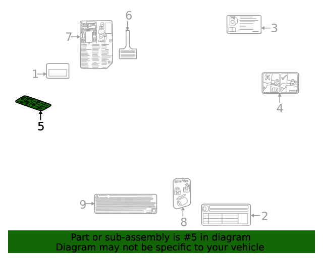 Genuine OEM Air Conditioning Refrigerant and Fan Blade Warning Label ...