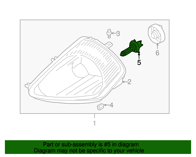 1992-2021 Mitsubishi Headlamp Bulb MS820970 | Mitsubishi Parts On Sale