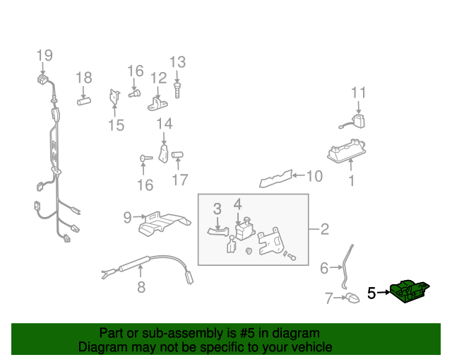 2004-2008 Volkswagen Touareg Lift-Gate Latch 7L6-827-505-D | vwpartscente