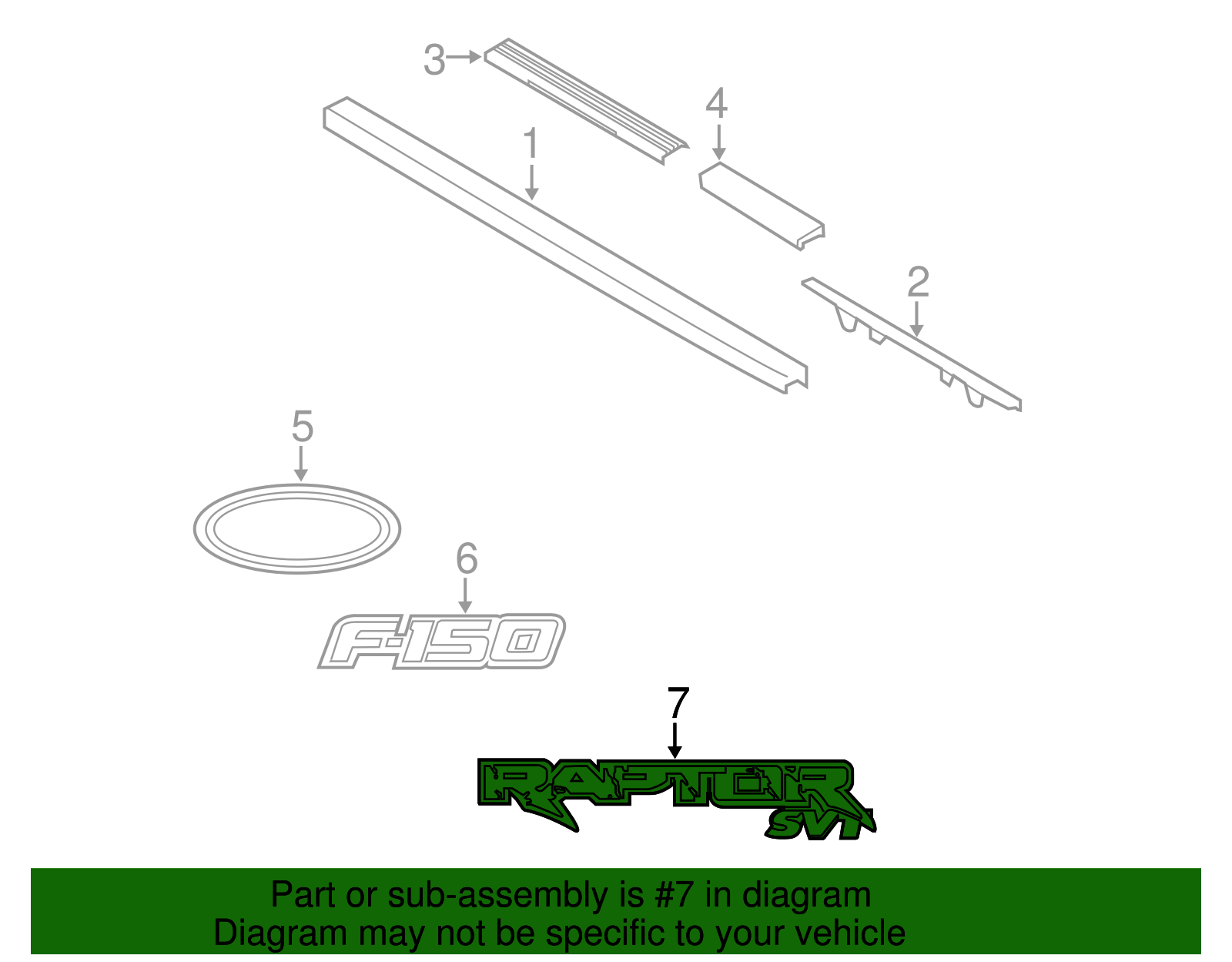 AL3Z-9942528-A - Nameplate 2010-2014 Ford F-150 | Big 3 Auto Parts