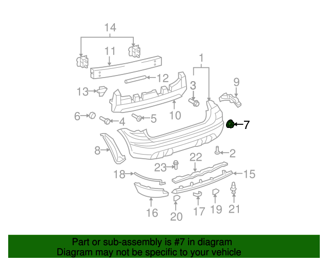2003-2008 Toyota Matrix Bumper Cover Stopper 52599-01010 | Toyota Parts