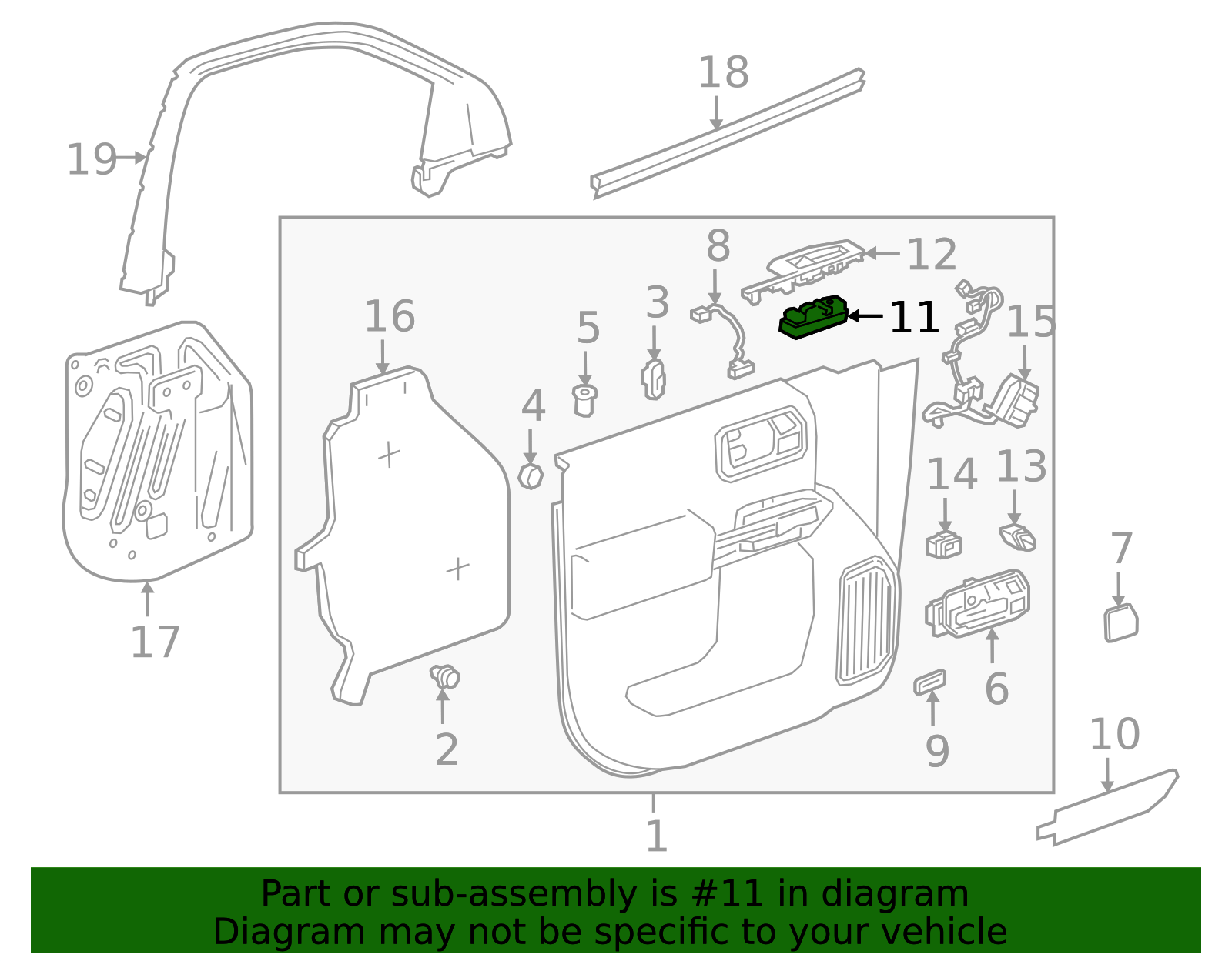 2016-2025 GM Black Front Driver Side Door Window Control Switch ...
