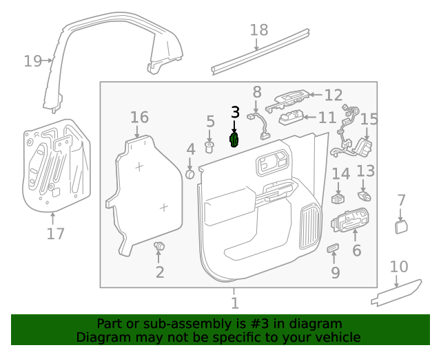 2019-2024 GM Door Trim Panel Retainer 11601824 GM | GMPartsDirect.com