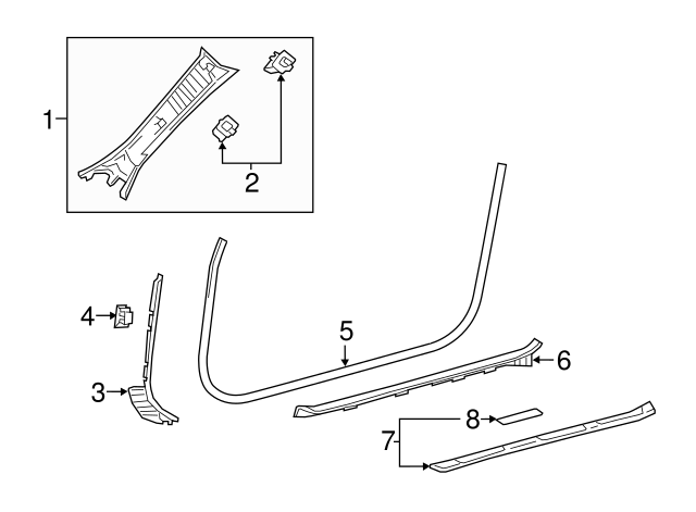 62217-24020 - Windshield Pillar Trim Clip 2015-2023 Lexus | Longo Lexus ...