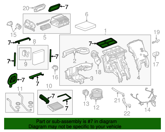 2012-2017 Buick Verano Air Conditioning Evaporator Case Seal Kit ...