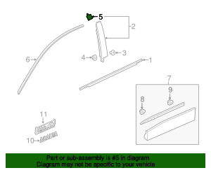 2016-2024 GM Door Window Frame Applique Retainer 11547282 GM ...
