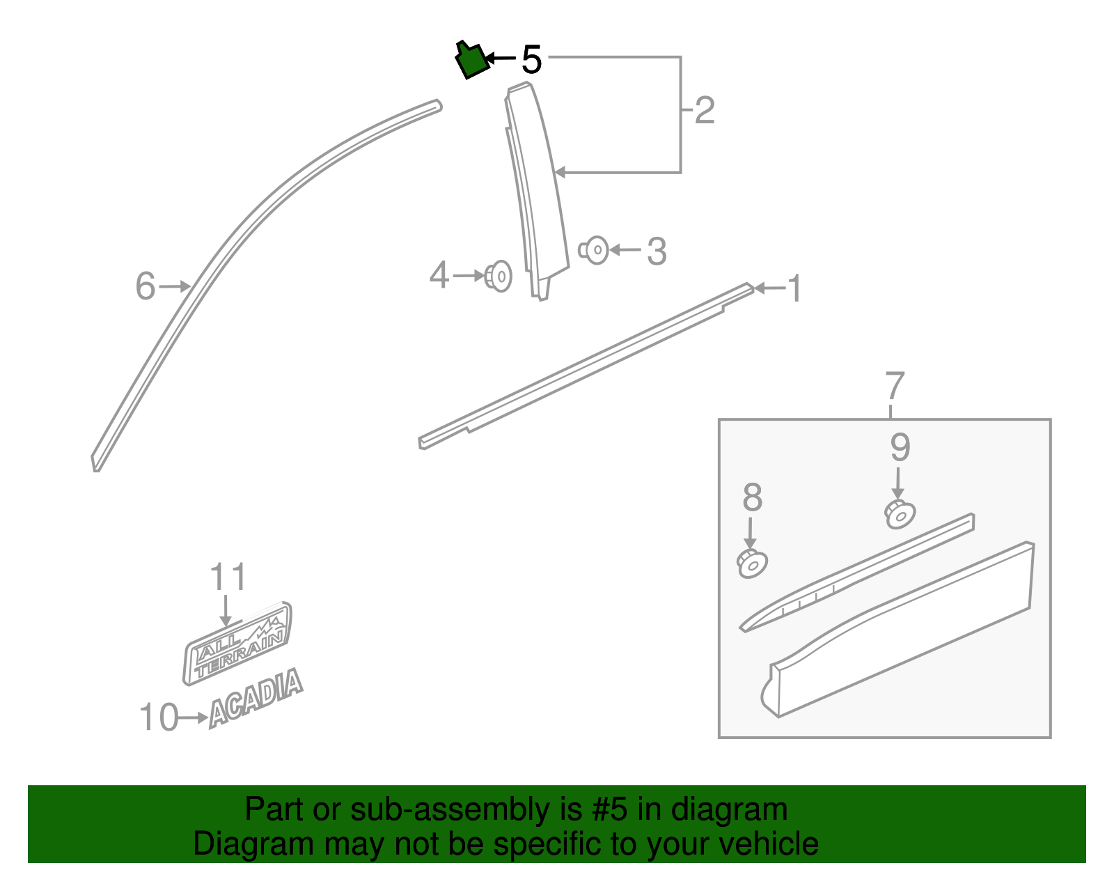 11547282 - Door Window Frame Applique Retainer 2016-2024 GM | Group 1 ...