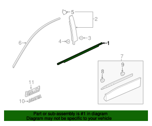 84190175 - Front Driver Side Door Window Belt Reveal Molding 2017-2023 ...