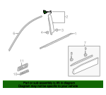 2016-2024 GM Door Window Frame Applique Retainer 11547282 GM ...