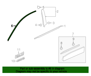 2017-2023 GMC Acadia Driver Side Front Door Window Upper Reveal Molding ...