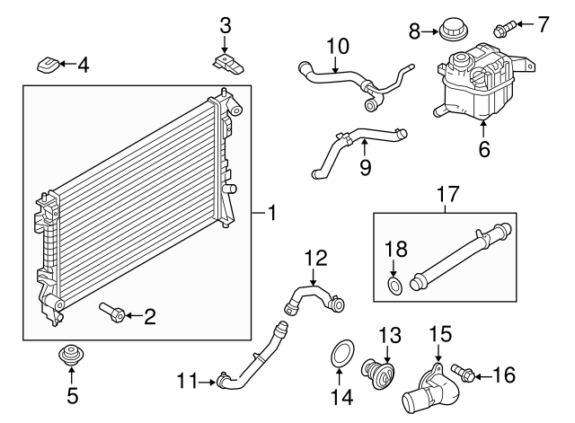 DB5Z-8005-B - Radiator 2013-2015 Ford | AutoNationParts.com