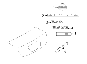 2010-2012 Nissan Altima Nameplate 84896-ZX10A | TascaParts.com