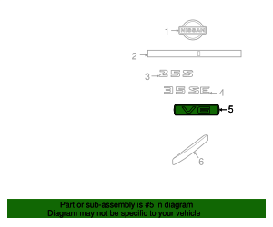 84896-JB10B - Deck Lid Emblem 2008-2009 Nissan Altima | Nissan Parts ...