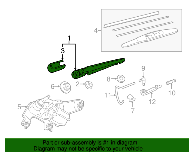 2016-2018 Toyota Wiper Arm Assembly 85241-12160 | Toyota Parts Delivered