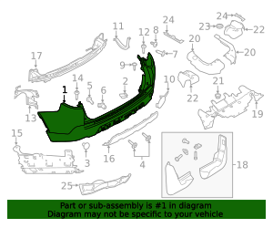Genuine OEM Bumper Cover Part# LR122953 Fits 2015-2019 Land Rover ...