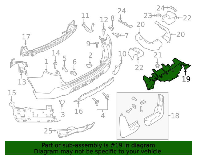 2015-2019 Land Rover Discovery Sport Bumper Cover Heat Shield LR137499 ...