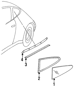 1984-1998 Porsche 911 Molding, left, for rear window breast Coupé for ...