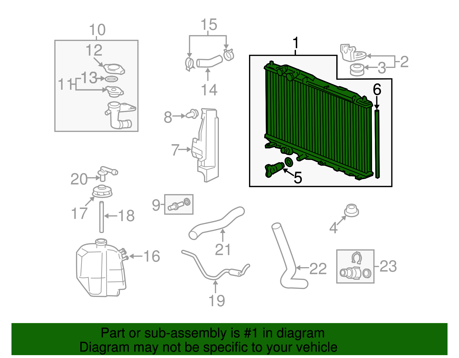 19010-RNA-A51 - Radiator Assembly 2006-2011 Honda Civic | Honda Parts ...