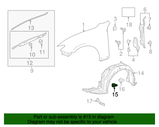 53879-50010 - Fender Liner Retainer 1995-2023 Lexus | Longo Lexus Parts