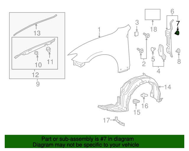 Lexus OEM Protector Upper Clip Part# 90467-07223 | OEM Vehicle Parts