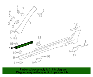 172-698-00-16 - Rocker Panel Molding Reinforcement 2012-2020 Mercedes ...