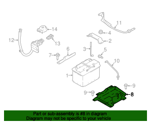 2017-2019 Nissan Rogue Battery Tray 64860-4BC0A | My Nissan Part