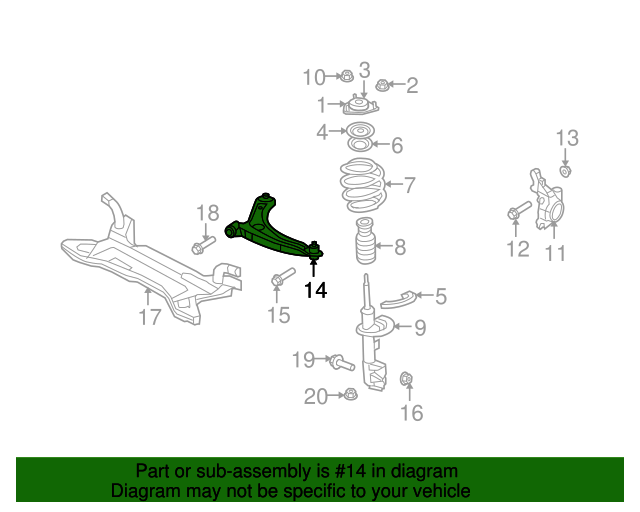 2007-2017 Mopar Lower Control Arm - Driver's Side (LH) 5105041AI ...