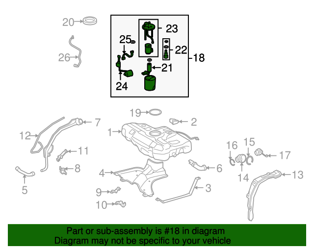 2009-2013 Toyota Fuel Pump Assembly 77020-02291 | OEM Parts Online