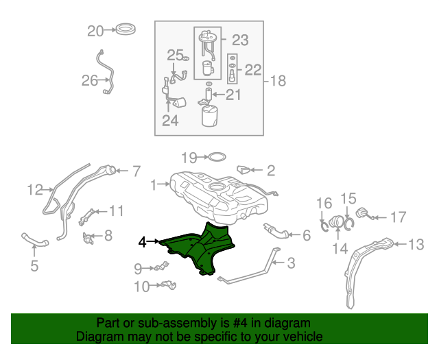 77641-02131 - Fuel Tank Shield 2009-2013 Toyota | AutoNationParts.com
