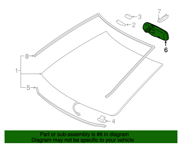 2015-2017 Toyota Camry Mirror Inside 87810-06160 | Toyota Parts Center