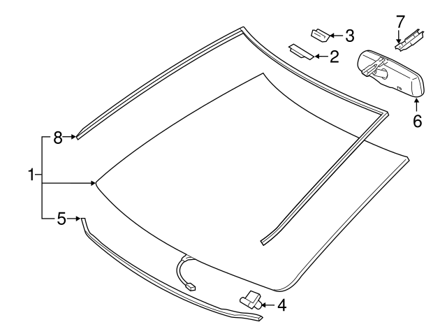 2012-2017 Toyota Camry Windshield 56101-06540 | Toyota Parts Express