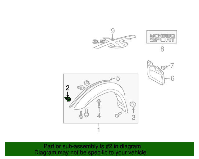 MR181745 - Rear Sill Plate Clip 1997-2024 Mitsubishi | Mitsubishi ...
