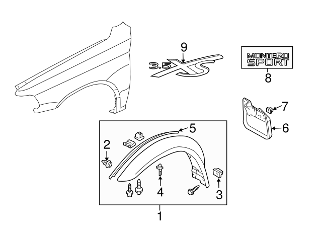 MR181745 - Rear Sill Plate Clip 1997-2024 Mitsubishi | Mitsubishi ...