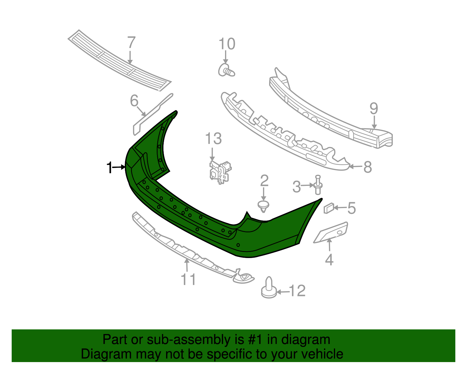 86611-4D012 - Bumper Cover 2009-2014 Kia Sedona | Kia.Parts Store