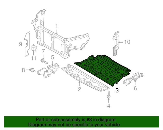 2010-2016 Hyundai Genesis Coupe Radiator Support Splash Shield 29120 ...