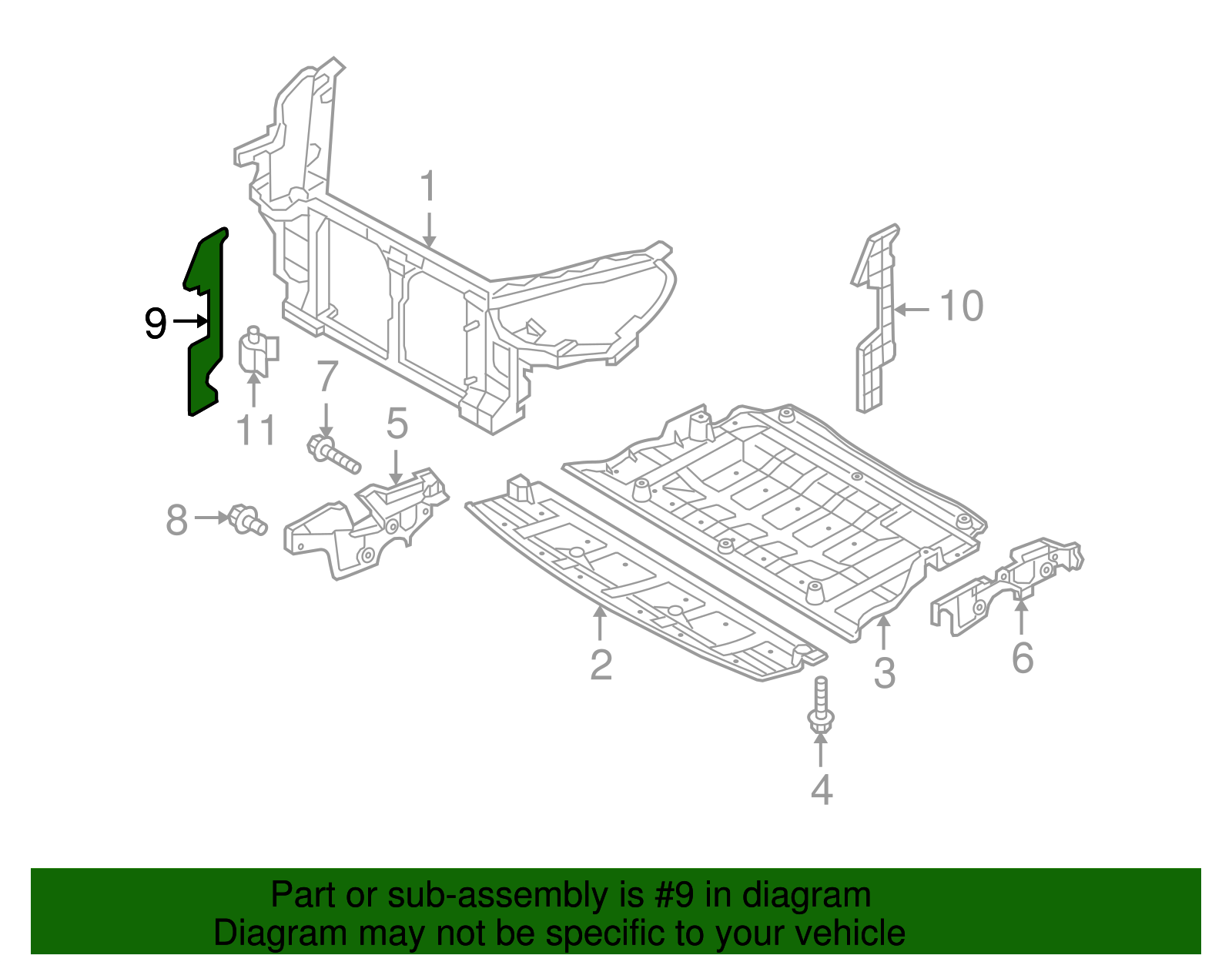 29136-2M000 - Radiator Support Air Deflector 2010-2012 Hyundai Genesis ...