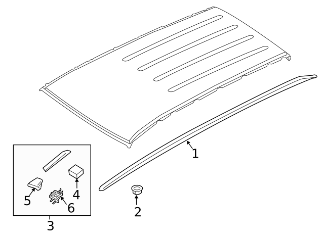 2020-2021 Kia Telluride Roof Molding Front Cap 87233 S9000 | QuirkParts