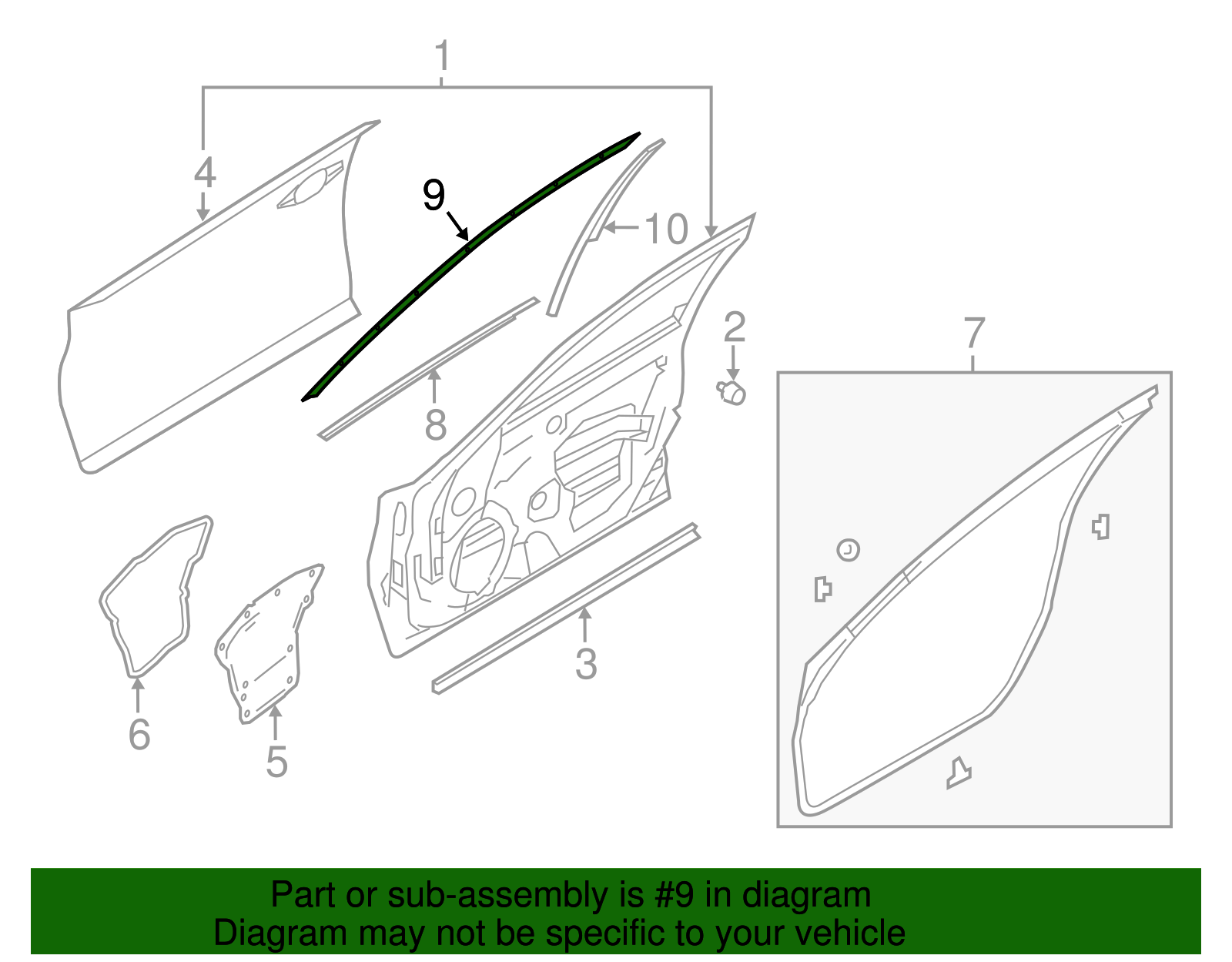 80283-4GA0A (802834ga0a) - 2014-2020 Infiniti Q50 Window Molding ...